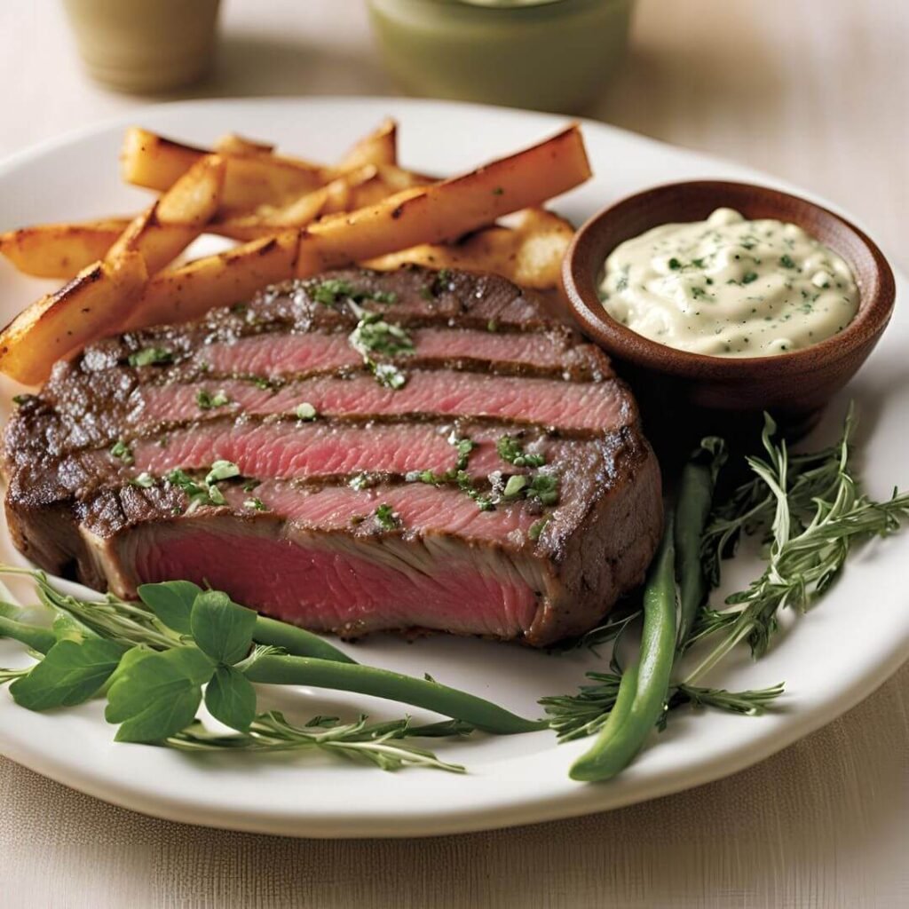 How To Make Bistro Steak With Herb Aioli And Oven Steak Fries